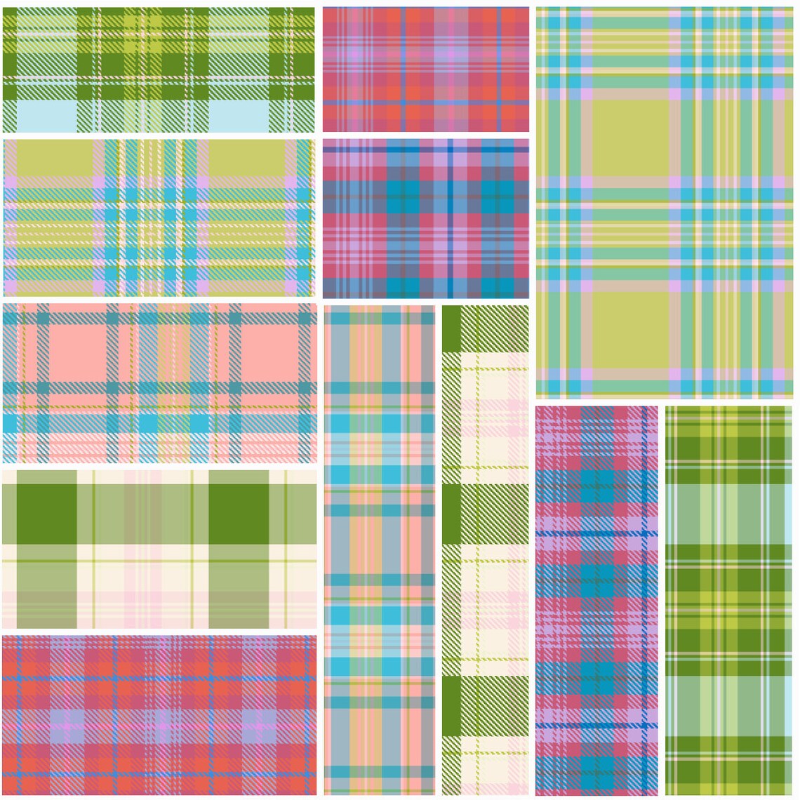Buffalo Plaid Digital Paper Pack, Plaid Designs, Seamless Tartan ...