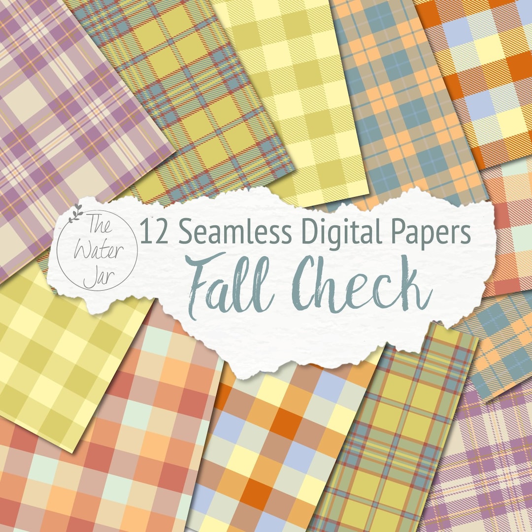 Fall Check Digital Paper, Rustic Plaid Digital Designs, Seamless Tartan ...