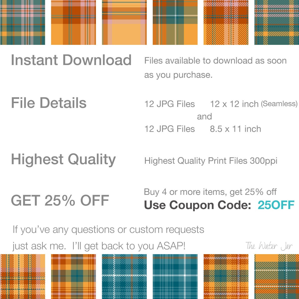 Rustic Plaid Digital Paper Pack Seamless Tartan Patterns - Etsy
