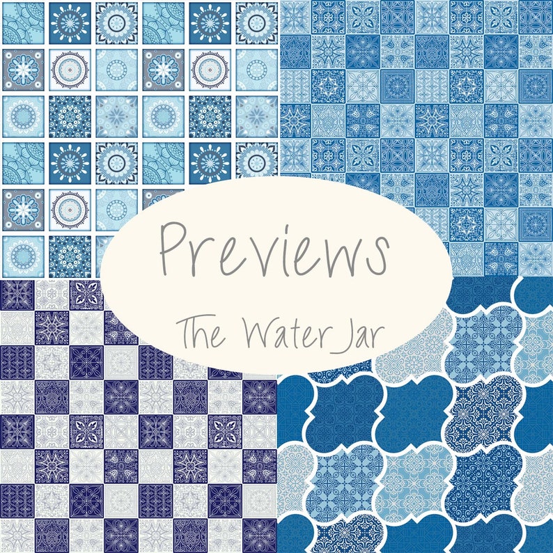 Moroccan Tile Digital Paper Pack Blue Moroccan Pattern - Etsy