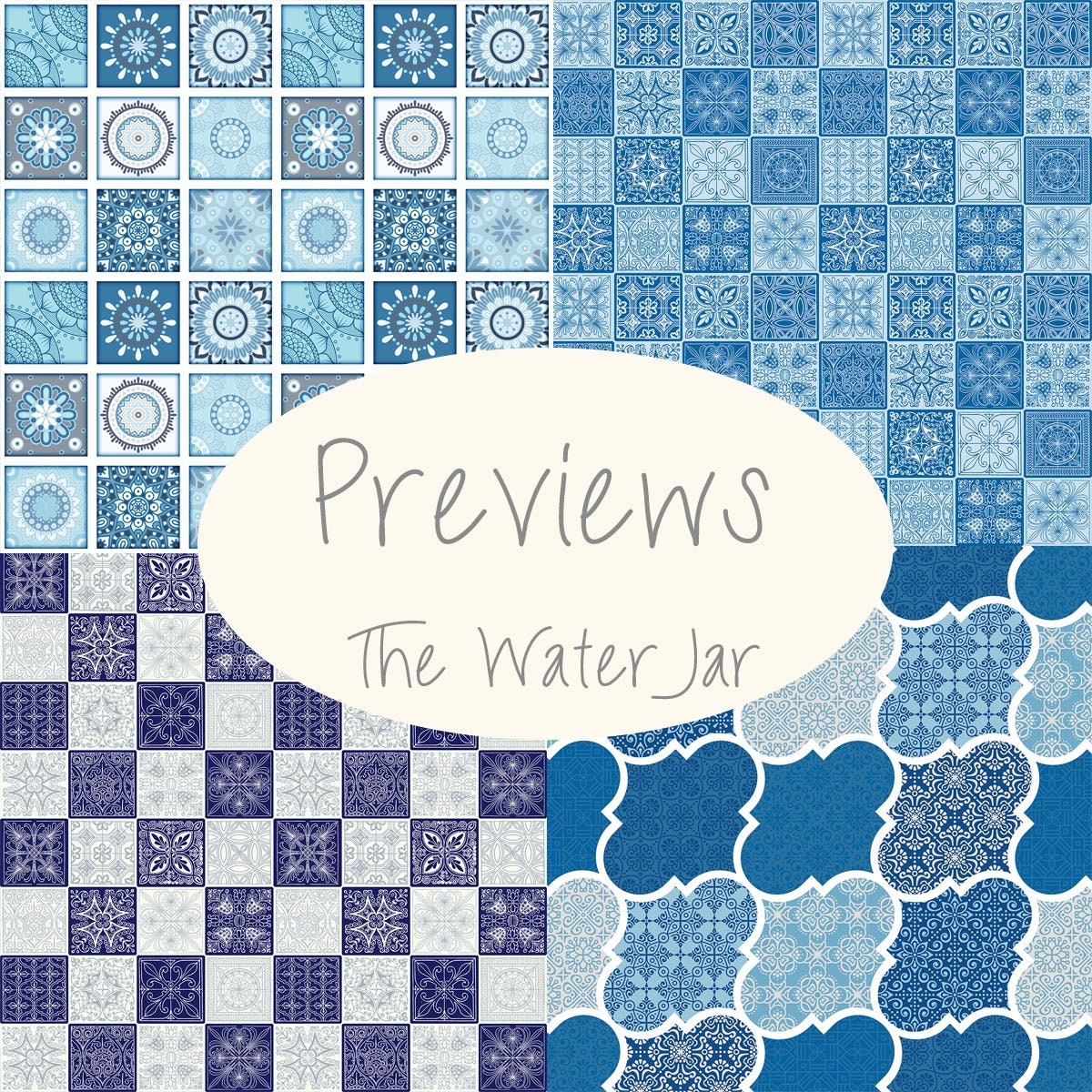 Moroccan Tile Digital Paper Pack Blue Moroccan Pattern - Etsy