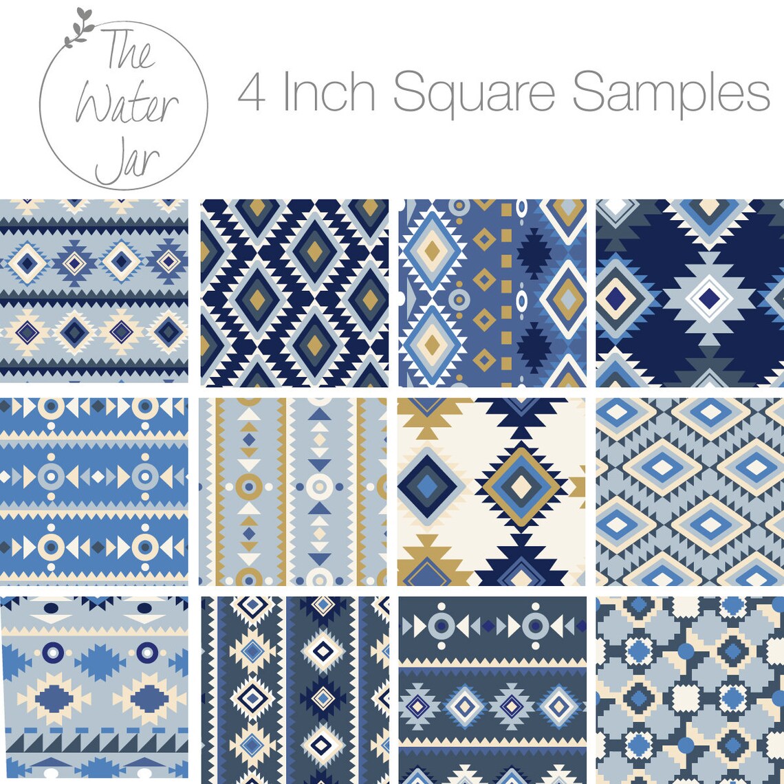 Printable Indigo Blue Aztec Digital Paper Pack Aztec Designs | Etsy
