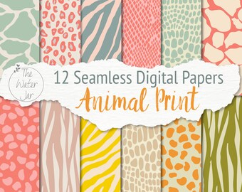 Digital Paper Pack Serengeti Animal Print Patterns Leopard Printable ...