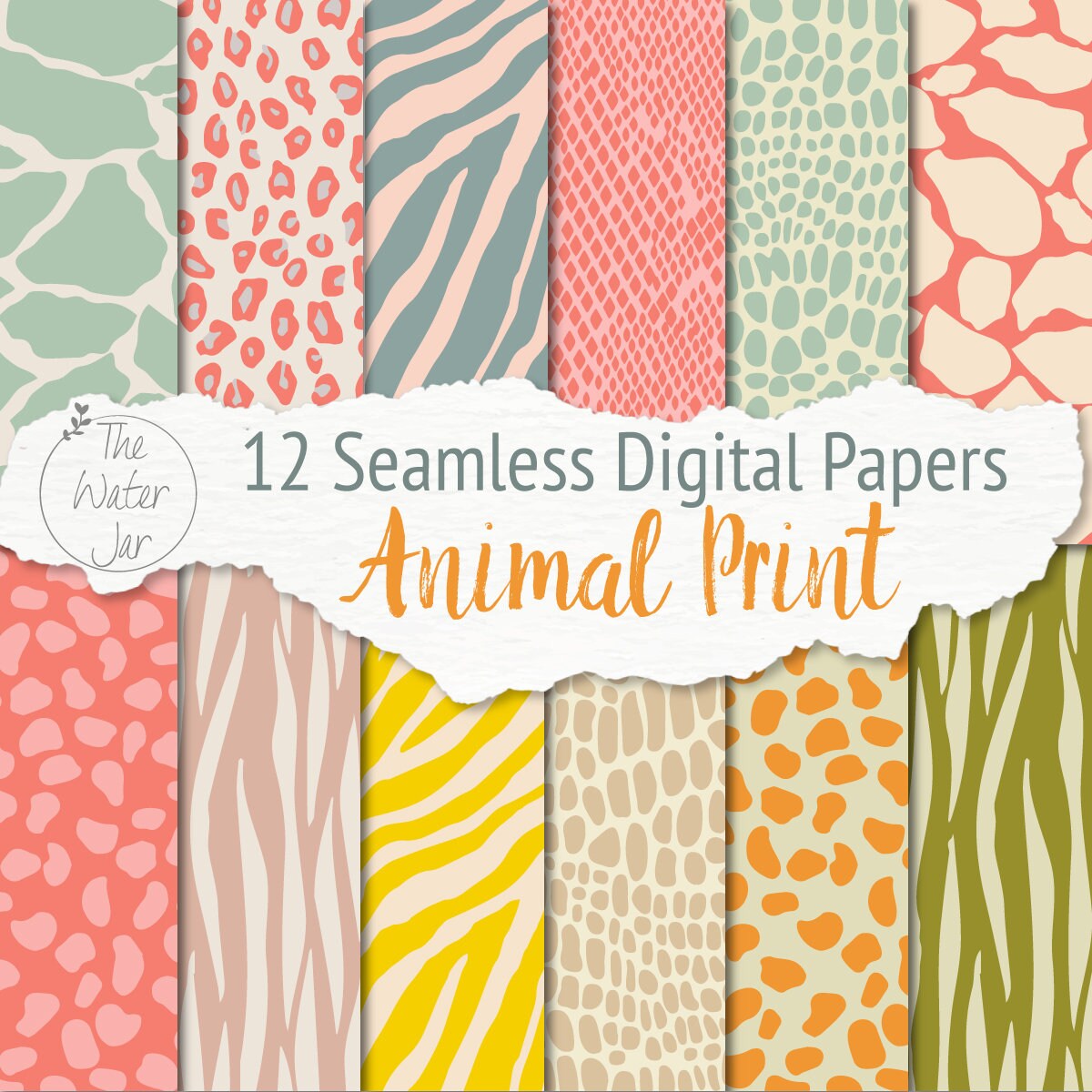 Animal Skin Patterns Digital Paper Pack Serengeti Animal - Etsy