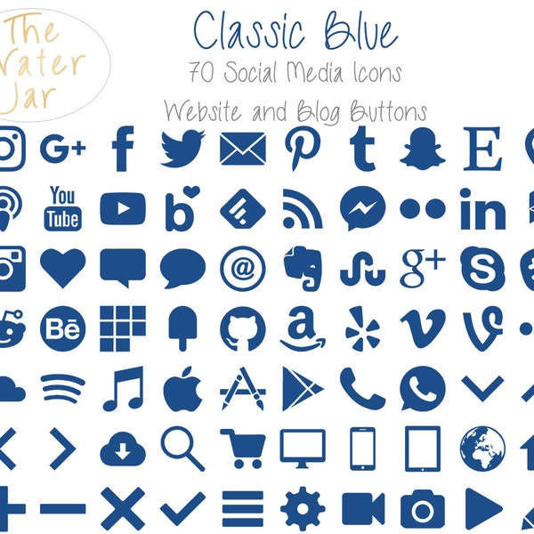 Blue Clip Art Buttons - Etsy