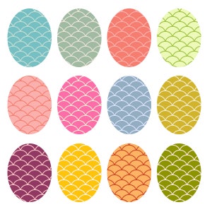 Printable Scallop Design & Fish Scales Design, Digital Paper Pack in ...