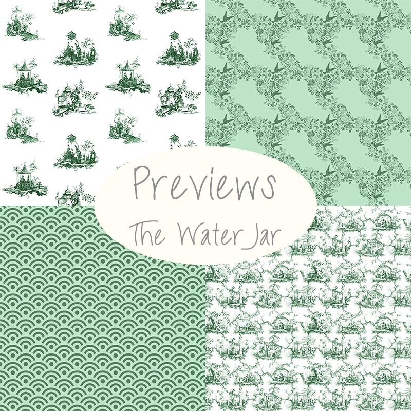 Green Chinoiserie Digital Papers, Chinoiserie Wallpaper Digital Paper ...