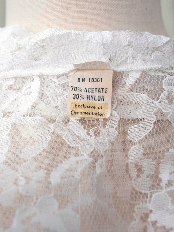 1950's Vintage Sheer White Lace Bolero Shrug - Croppe… - Gem