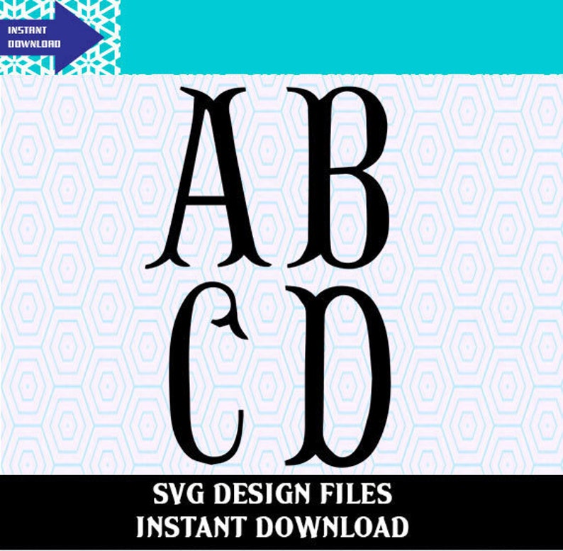 Fishtail Monogram SVG Alphabet Letters SVG Files and Studio | Etsy