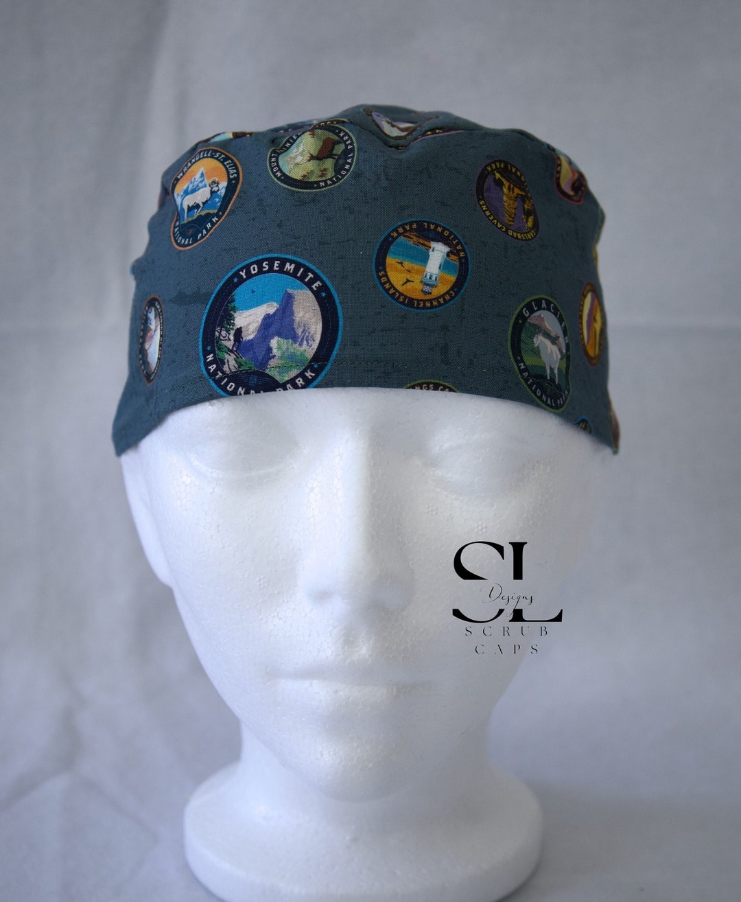 National Parks Scrub Cap Nurse/surgical/doctor Cap Green Scrub Cap - Etsy