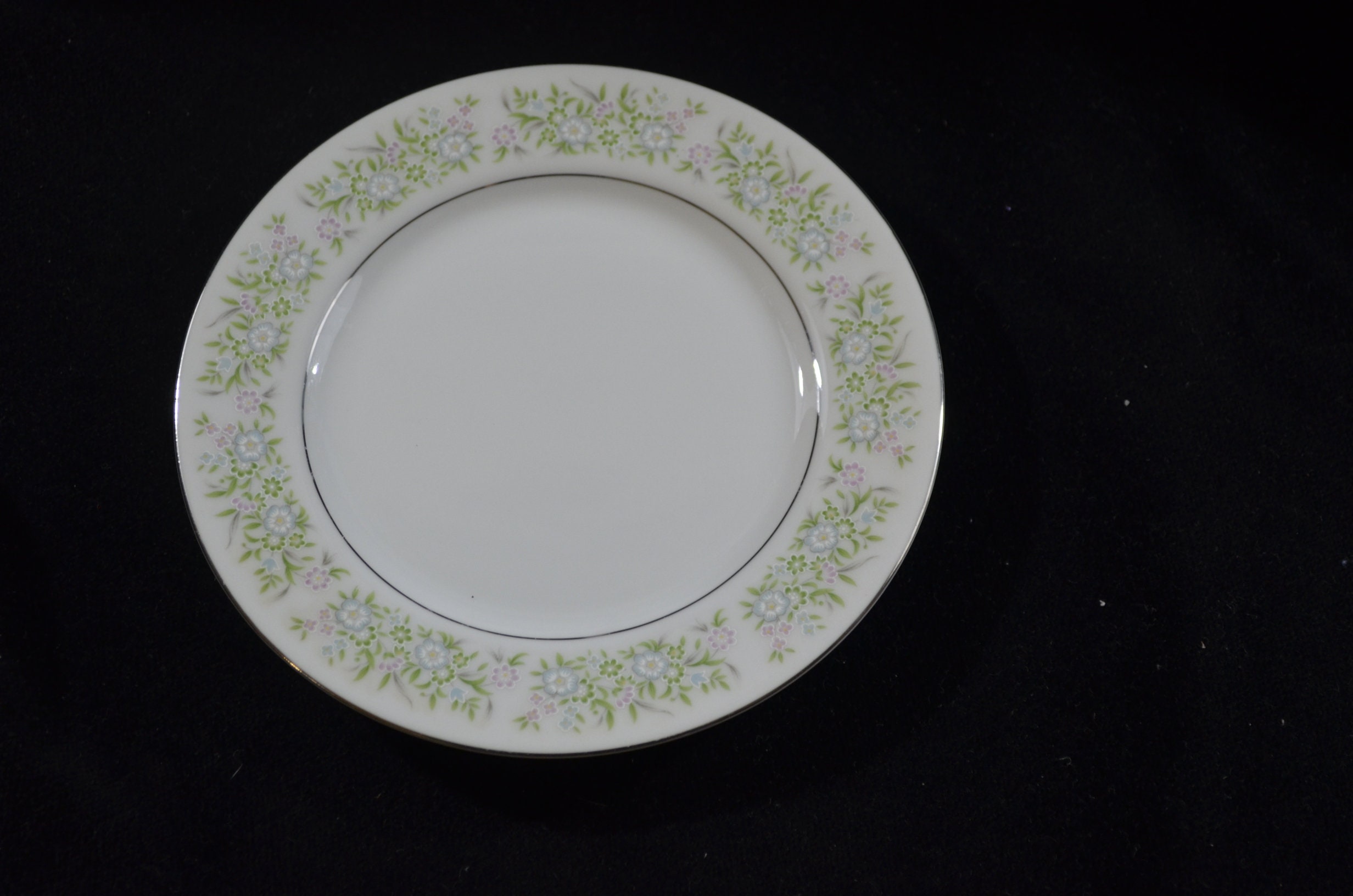 Taihei China Springtime Pattern Dessert Plate, Vintage Floral Dessert ...