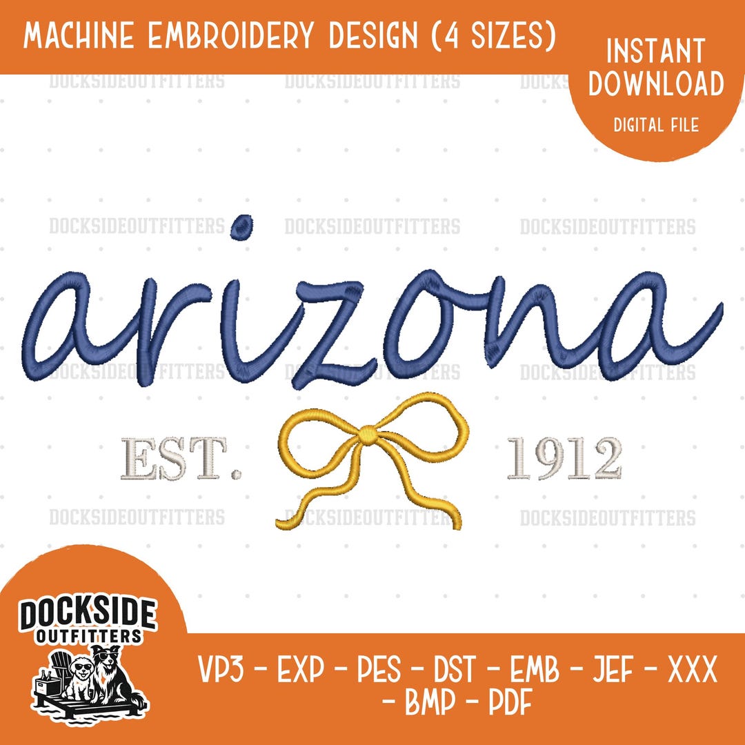 Arizona Embroidery Design, Digital Machine Stitch Pattern, Pride Bow ...