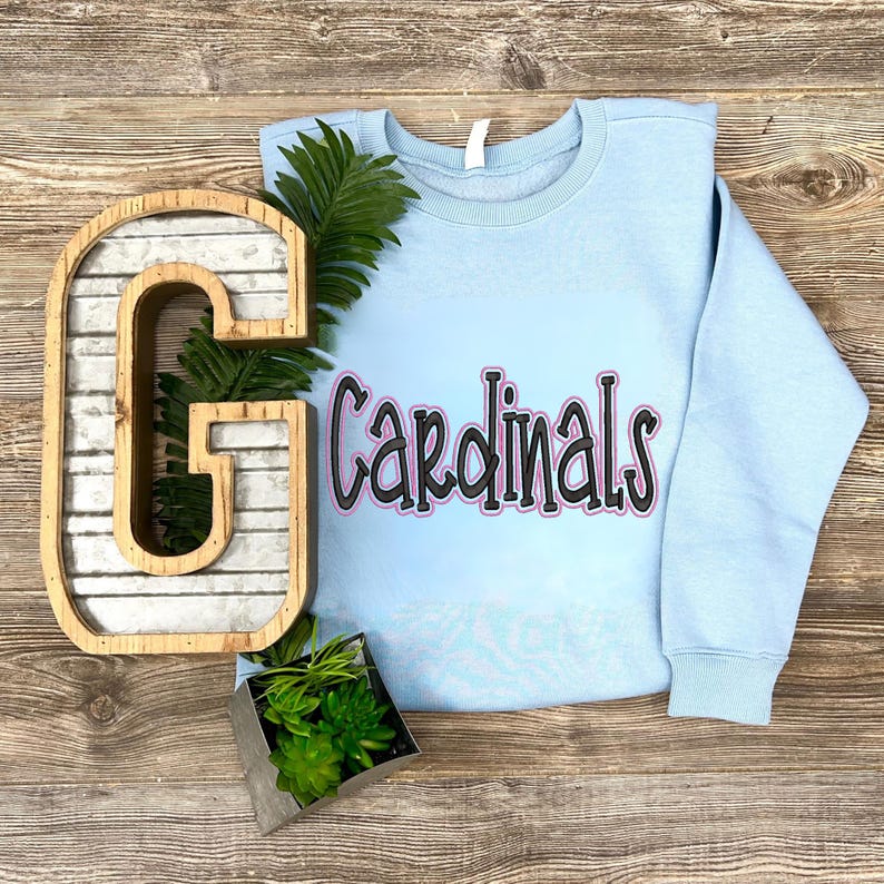 Cardinals 3D Puff Embroidery Design, 3DPUFF Lettering, Satin Stitch ...