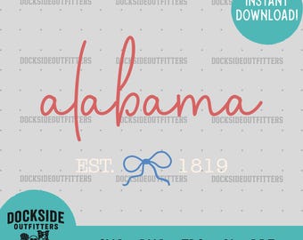 Alabama State SVG: EST Ribbon Design (digital Download) - Etsy