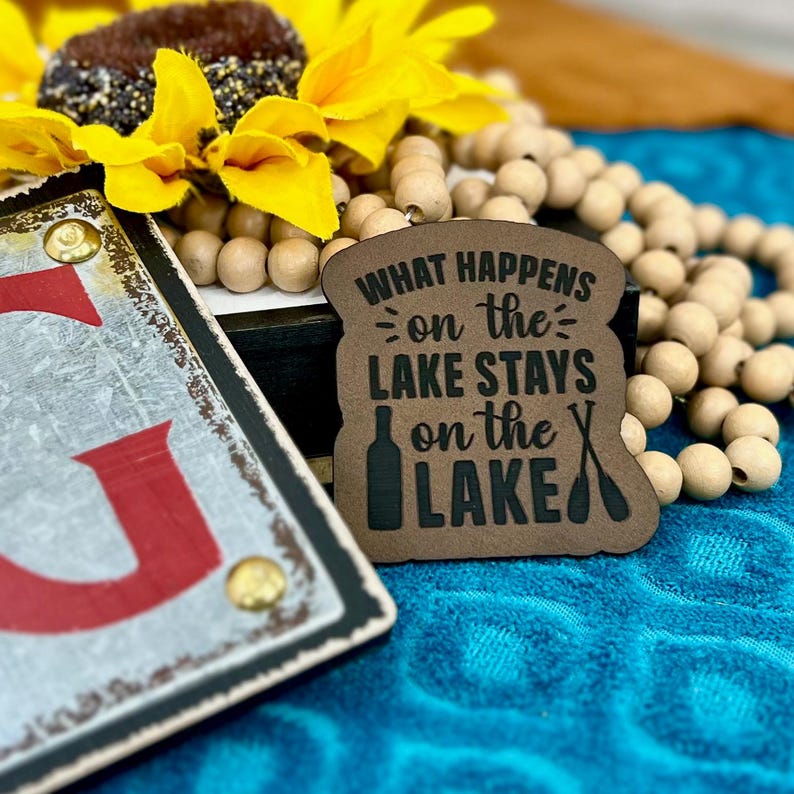 Laser Engraved Leather Hat Patch, Lake Design, DIY Press On - Etsy