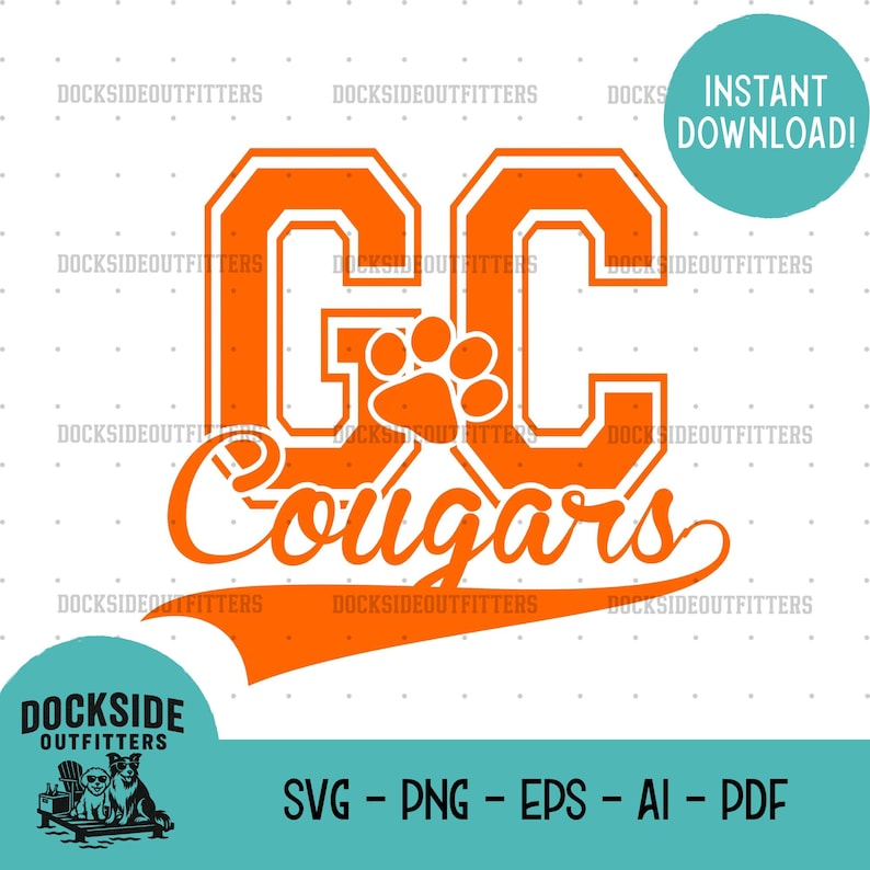 Go Cougars Paw Print PNG SVG EPS Ai Pdf | Go Cougars Paw Clip Art ...
