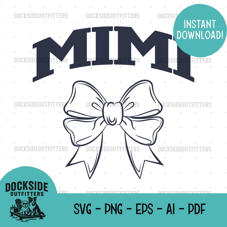 Mimi Bow SVG PNG Digital Design, Instant File for Sublimation, Printing ...
