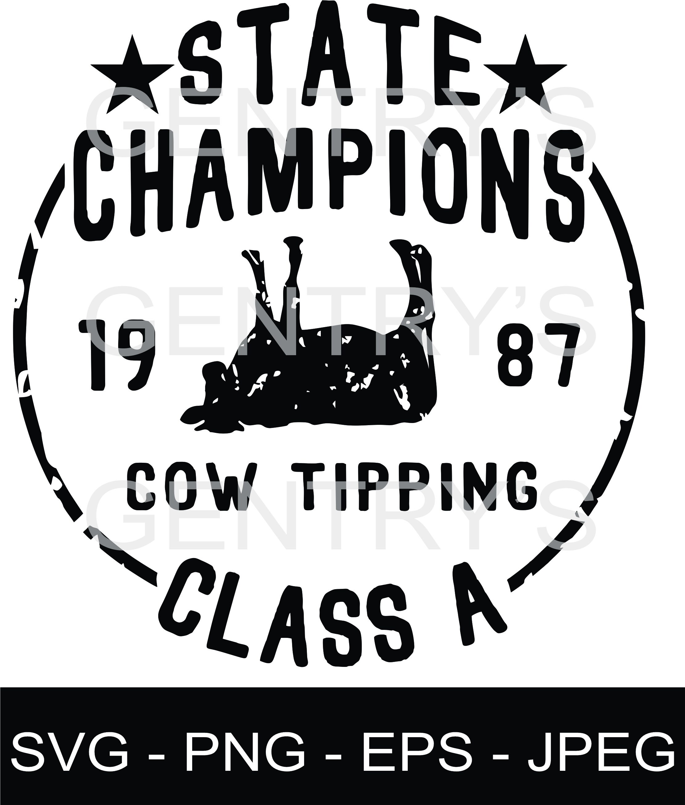 Cow Tipping State Champions Instant Download- Eps- Jpeg- Png- Svg - Etsy