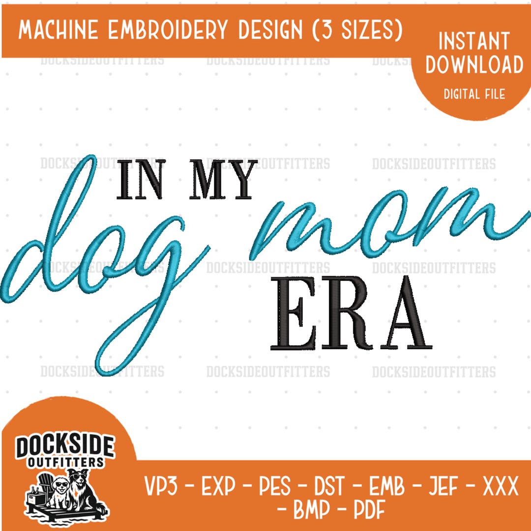 Dog Mom Era Embroidery Design: Pet Lover Machine Stitch (digital ...