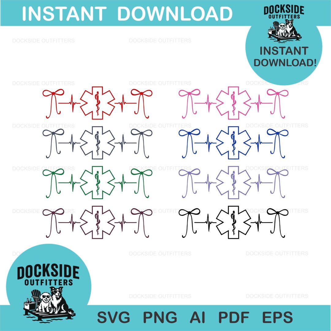 Medical Bow Icons Clipart SVG PNG DTF, Instant Digital Download, Cricut ...