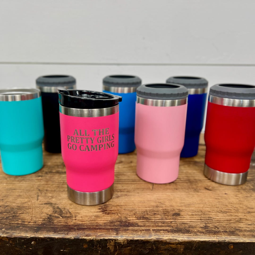 All the Pretty Girls Go Camping, Laser Engraved Insulated Can Cooler, 4 ...