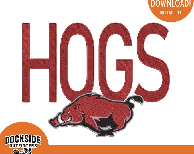 Red Hogs Wild Boar Embroidery Design, Pig Head Outline Logo, Machine ...