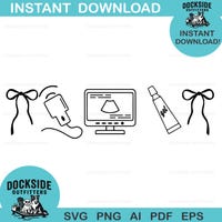 Ultrasound Bundle Svg, Ultrasound Heartbit Svg, Ultrasound Probe ...