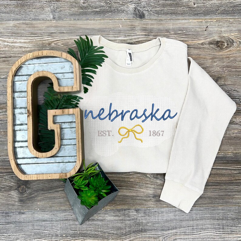 Nebraska Embroidery Design, Outline Stitch Pattern, Digital File Bundle ...