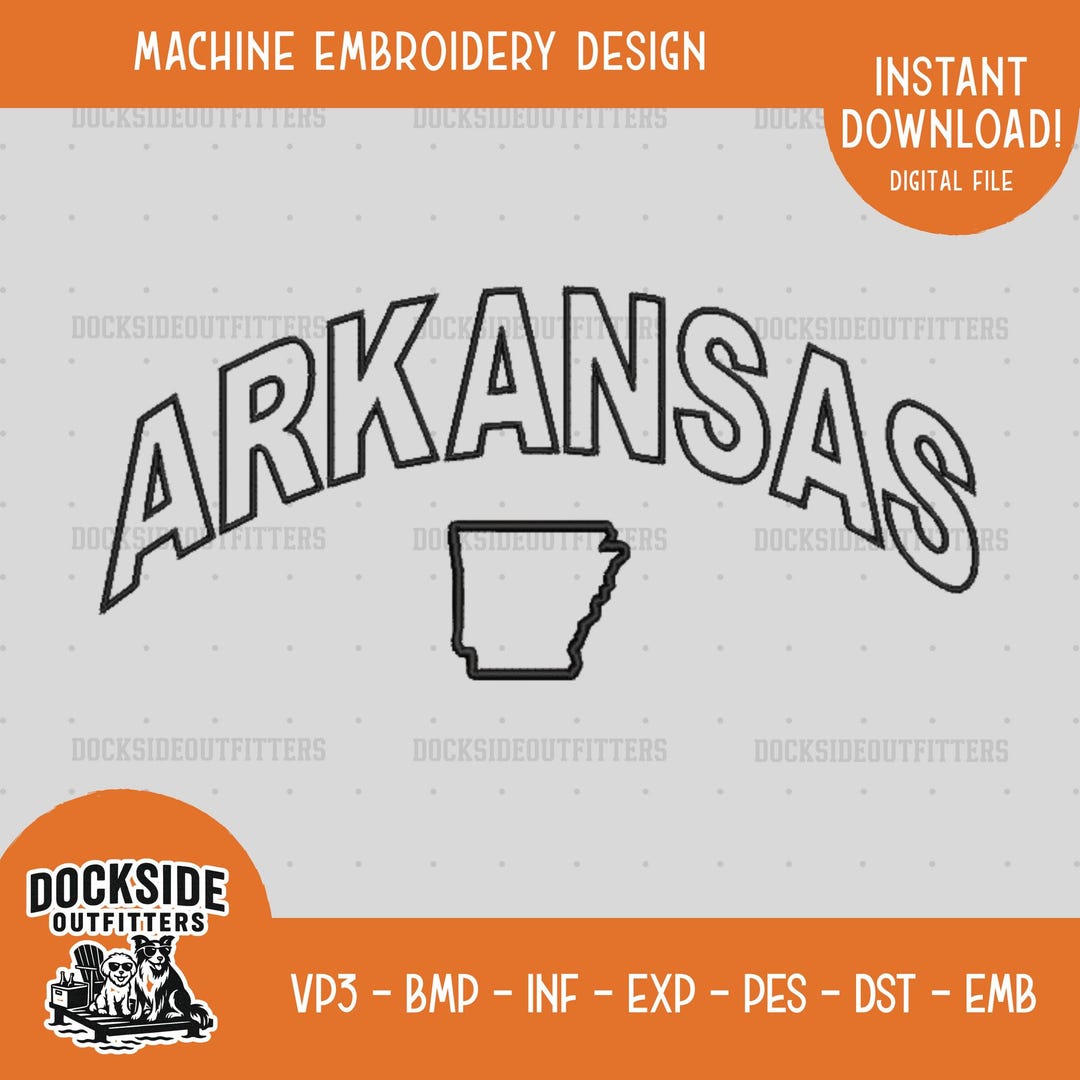 Arkansas Outline Embroidery Design: Shape (digital Download) - Etsy