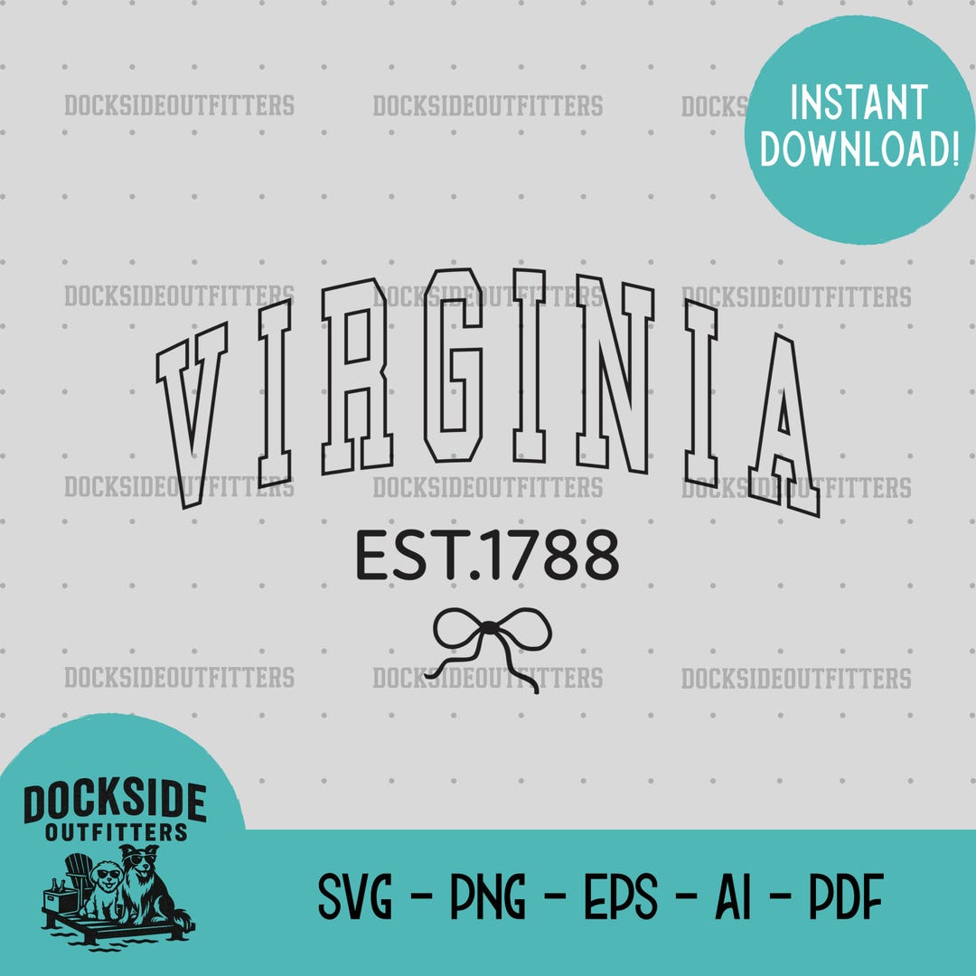 Virginia Ribbon College Font SVG PNG, Retro Varsity Alphabet Digital ...
