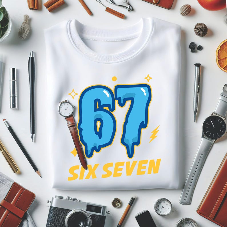Six Seven 6 7 Electric SVG PNG, Lightning Bolt Digital Design, Bold ...