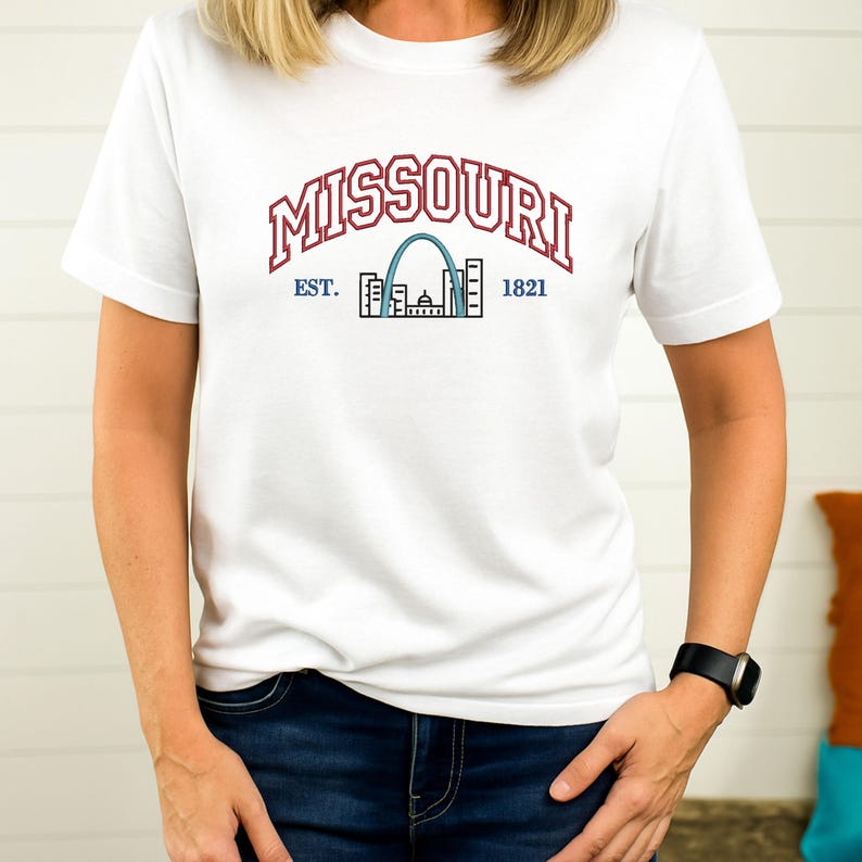Missouri Skyline Outline, St. Louis Machine Embroidery Instant File ...