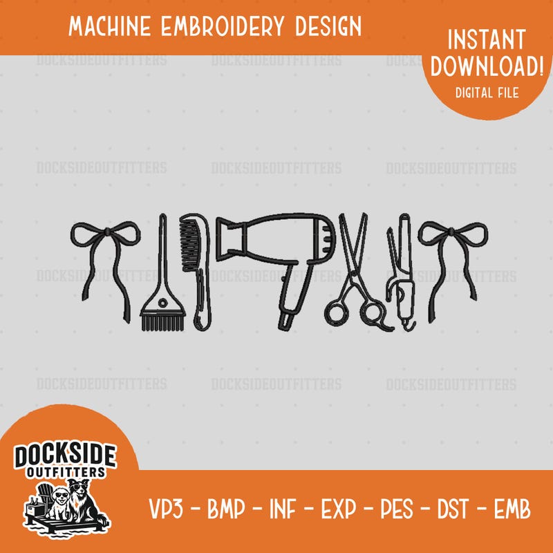 Hair Stylist Embroidery Design - Etsy