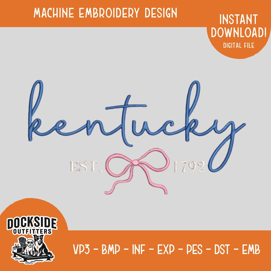 Kentucky Ribbon Embroidery Design: Outline (digital Download) - Etsy