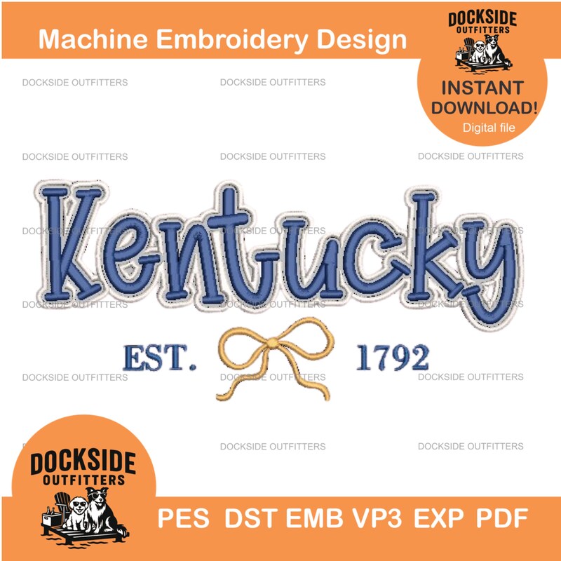 Kentucky Embroidered Design - Etsy UK