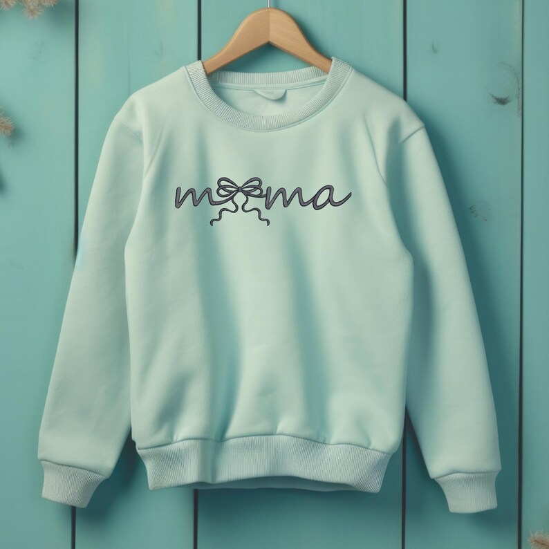 Mama Script Bow Embroidery Design, Script Font, 3 Bundle Sizes, Digital ...