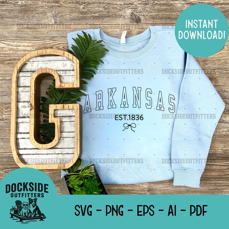 Arkansas College Font, State Ribbon Varsity Letters (digital Download ...