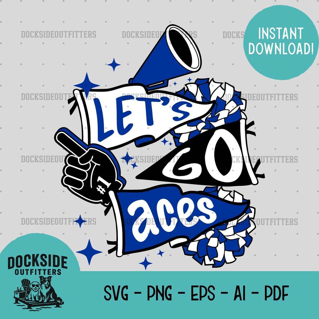 ACES Mascot SVG: School Spirit Team Logo (digital Download) - Etsy