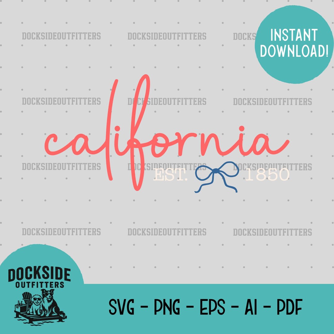 California Ribbon SVG: Est Established Design (digital Download) - Etsy