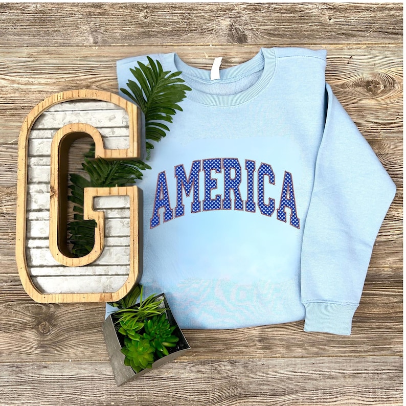 America Applique Embroidery Design, Zigzag Edge Style, Bundle Sizes ...