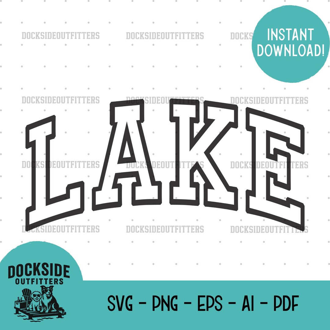 Lake Outline Arched, Vector Silhouette Art (digital Download) PNG SVG ...