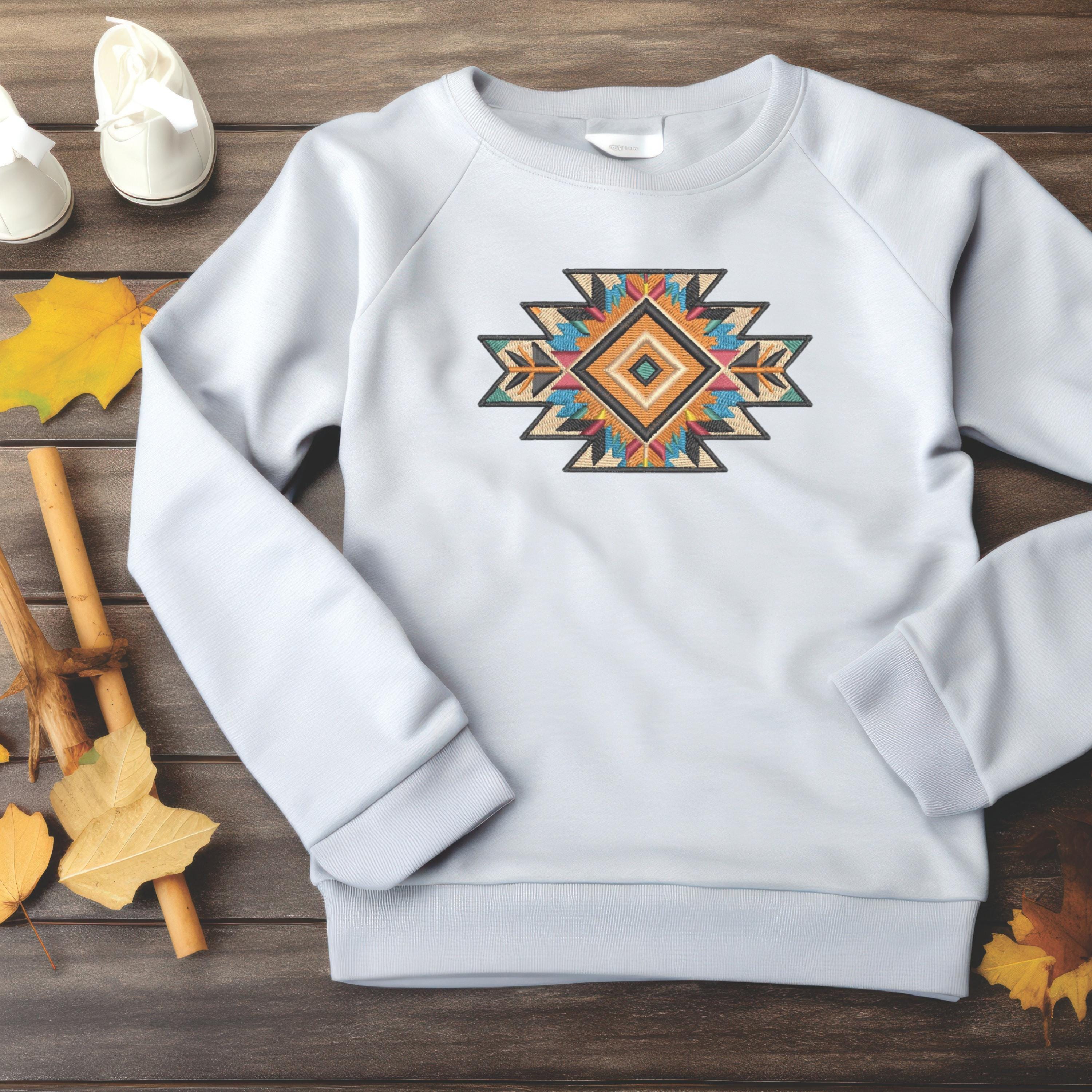 Aztec Pattern Embroidery Design, Tribal Stitch File Bundle 3 Sizes ...
