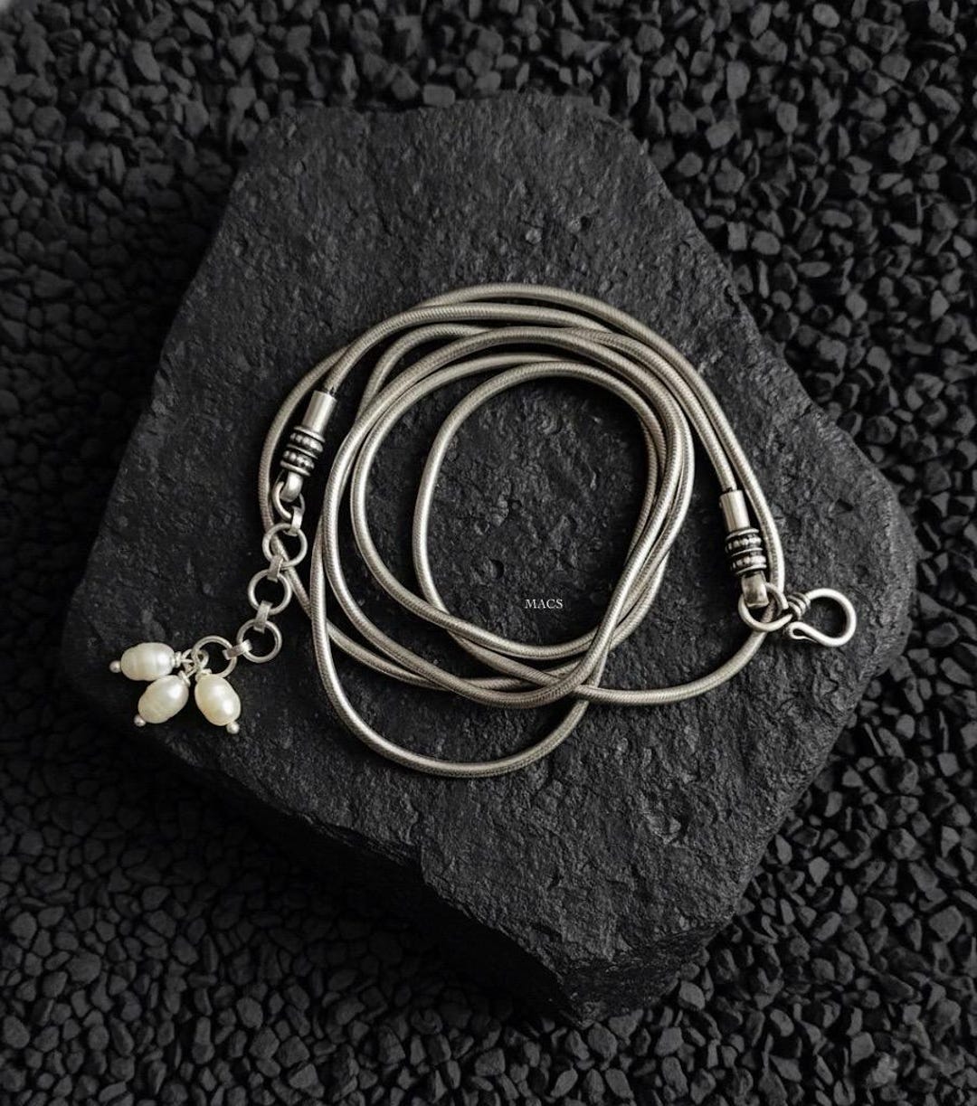 925 Sterling Silver Snake Belly Chain | Handmade Indian Kamarbandh ...