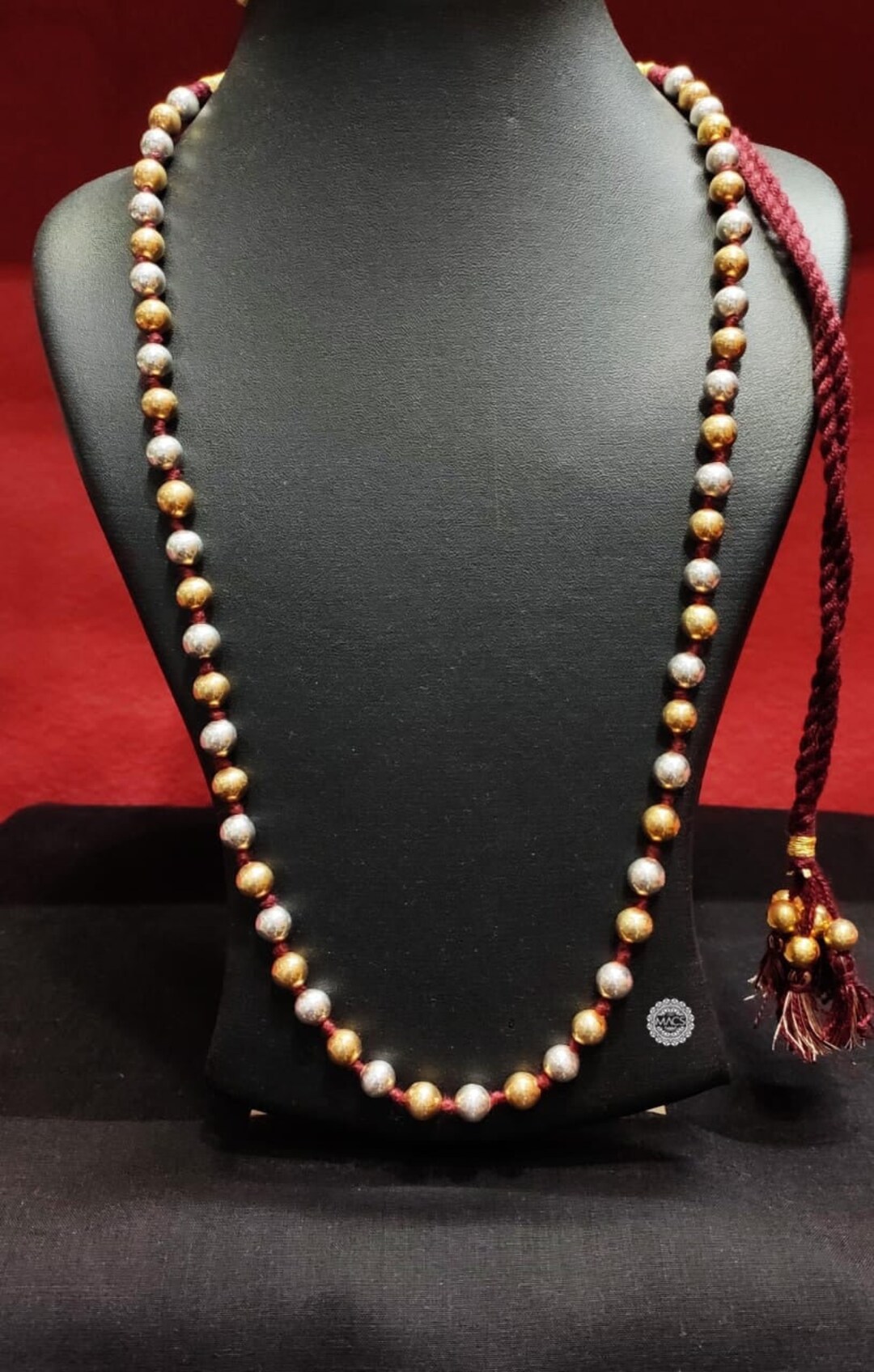 925 Silver Single Line Round Gold Necklace Dholki Silver Thread ...