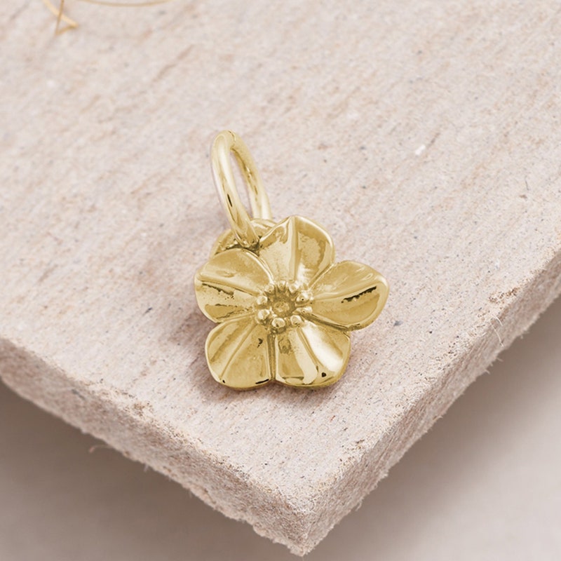 Gold Flower Charm - Etsy