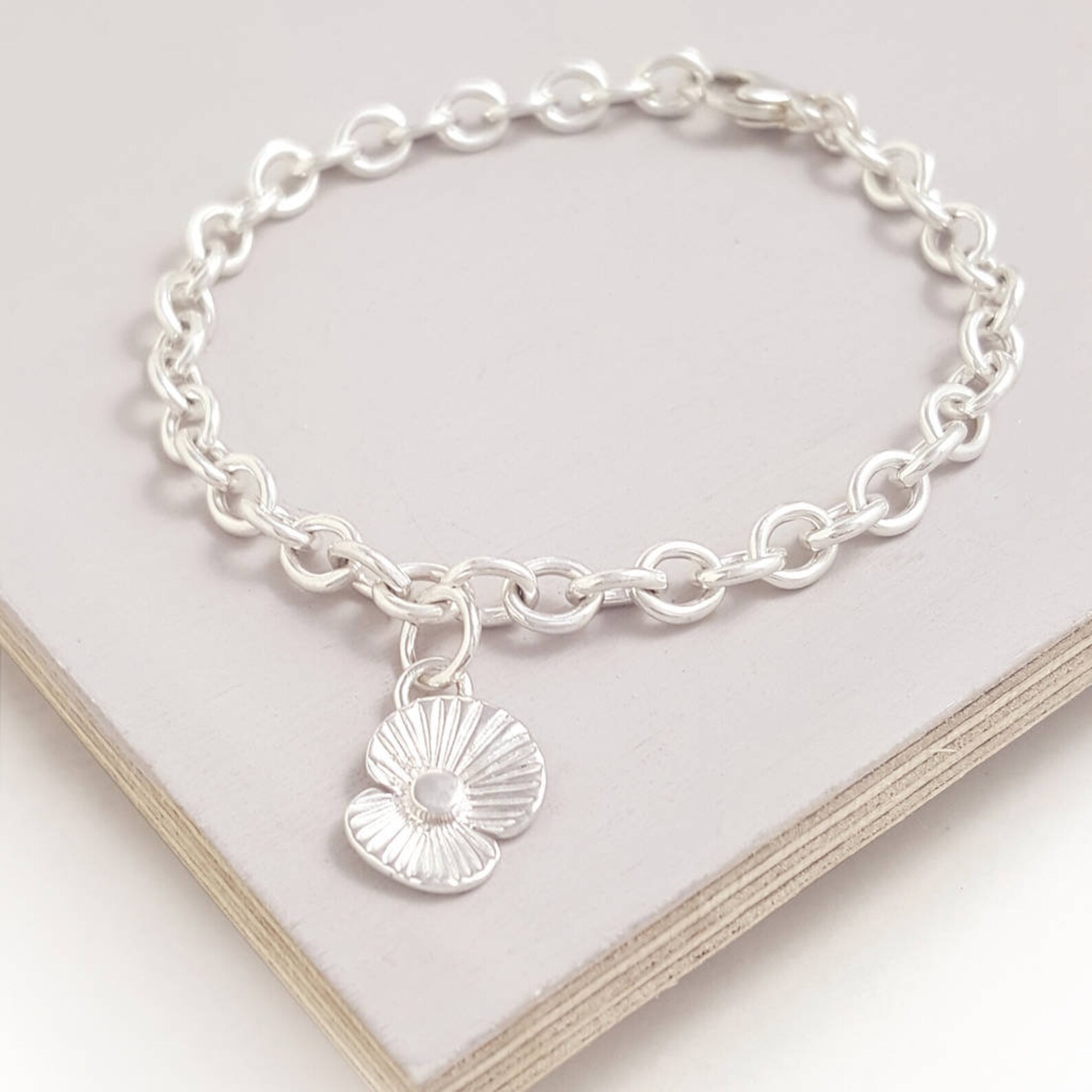 Sterling Silver Poppy Charm Poppy Pendant Silver Poppy - Etsy UK