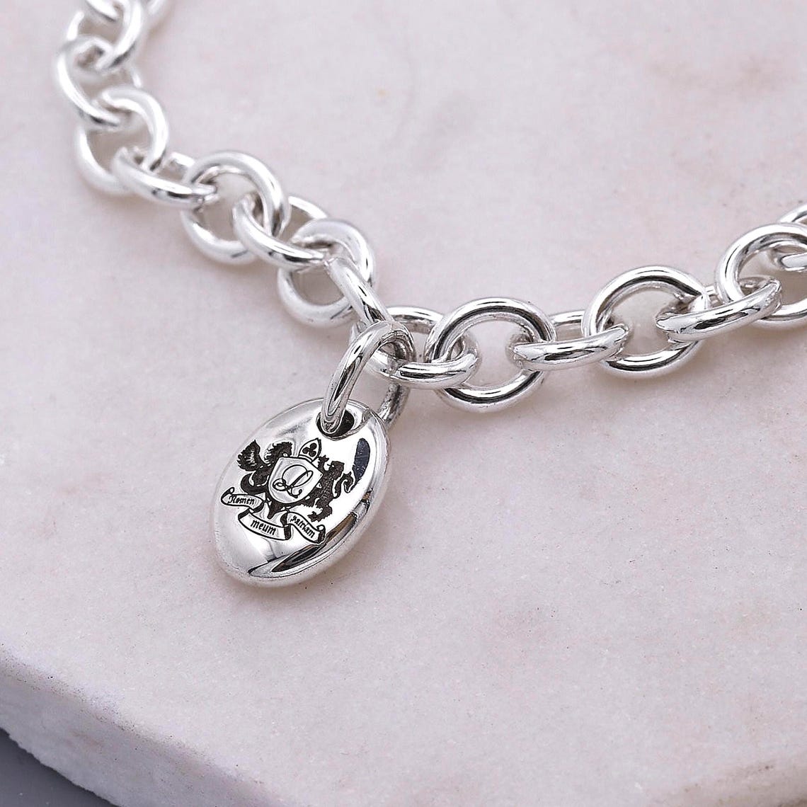 Personalised Pebble Charm Bracelet - Adjustable Silver Bracelet ...