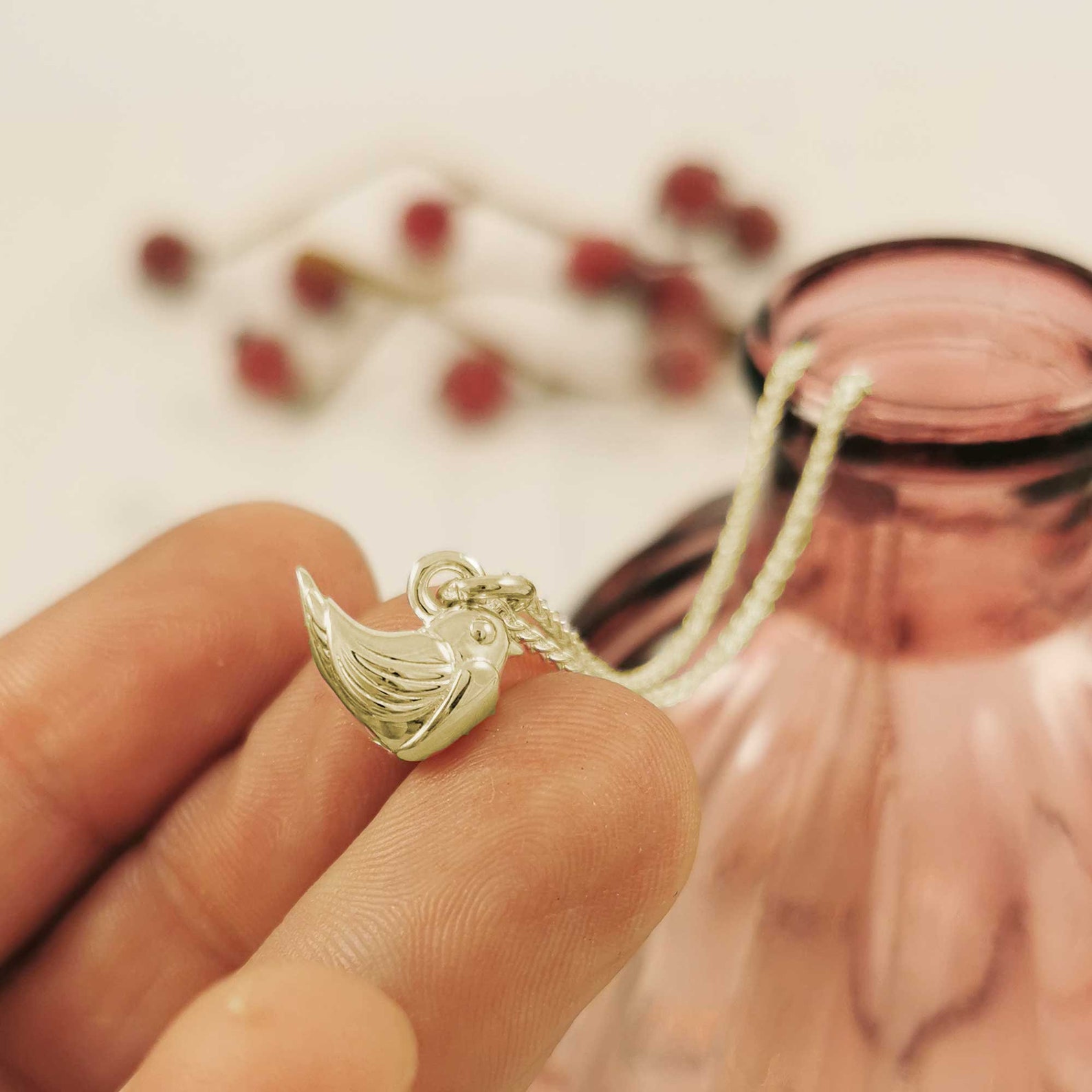 Robin Redbreast Solid Gold Charm Robin Gold Pendant Robin - Etsy