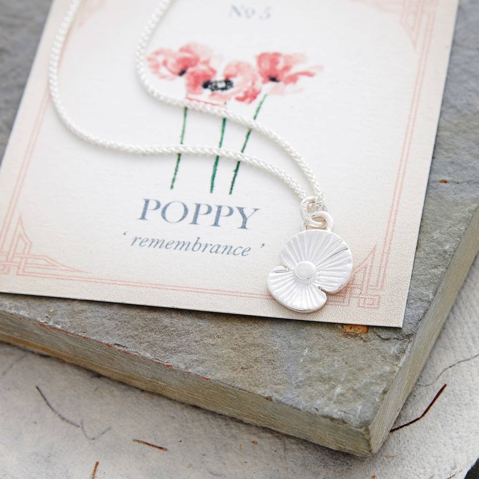 Sterling Silver Poppy Charm - Poppy Pendant - Silver Poppy Flower ...