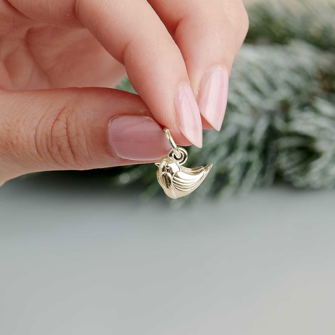 Robin Redbreast Solid Gold Charm Robin Gold Pendant Robin - Etsy